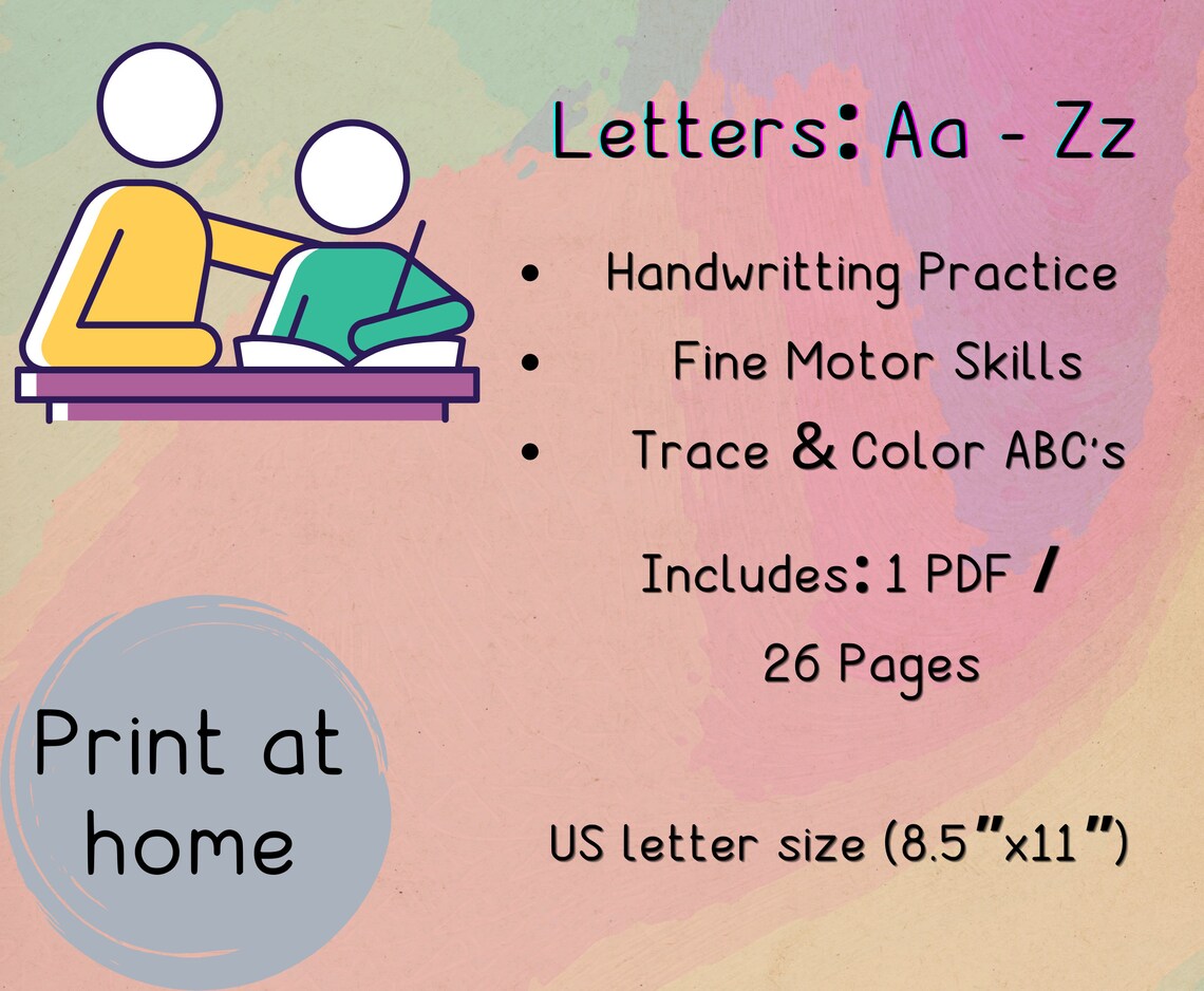 Printable Alphabet Trace and Color Worksheets, Beginning Sounds ...