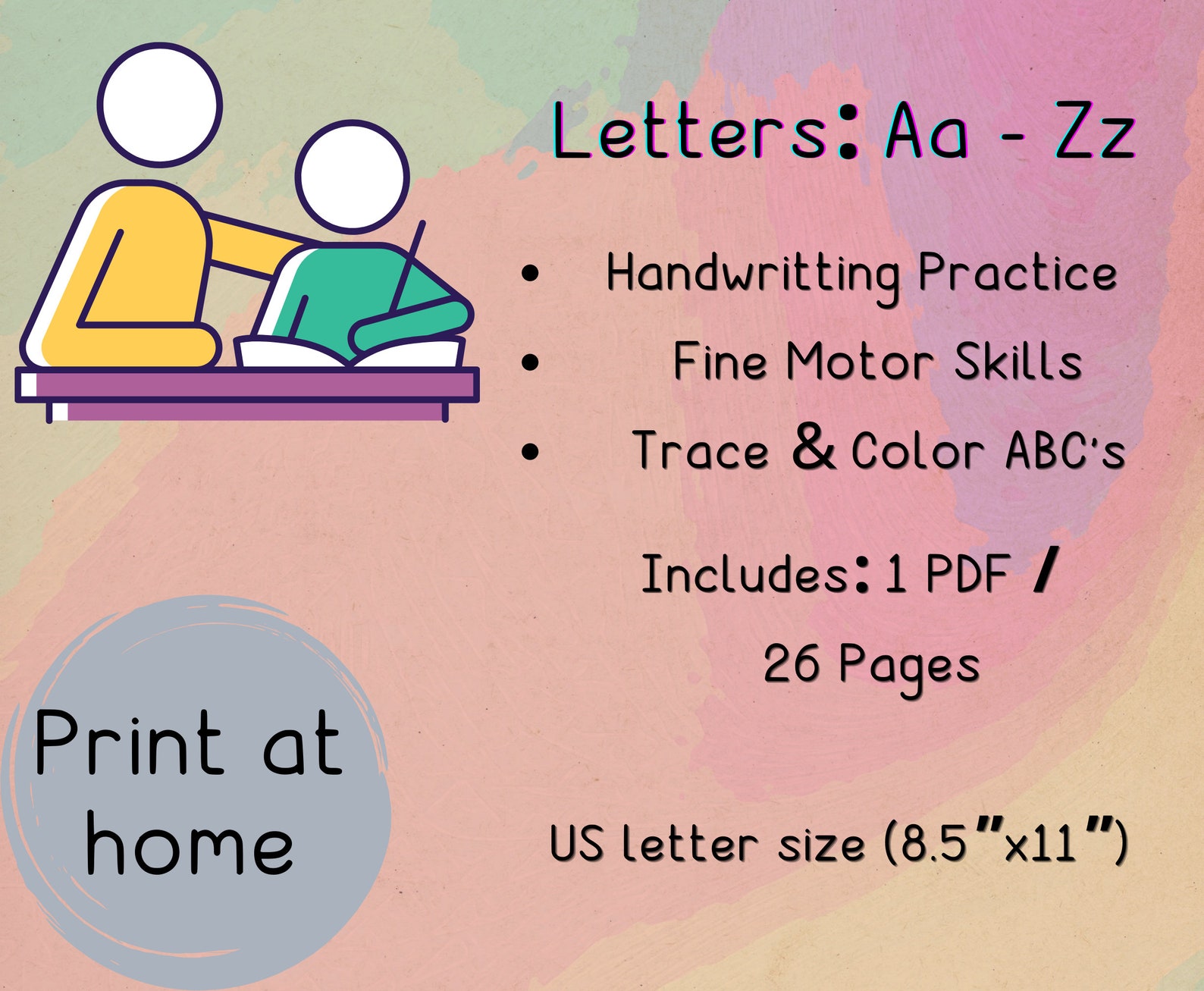 Printable Alphabet Trace and Color Worksheets, Beginning Sounds ...