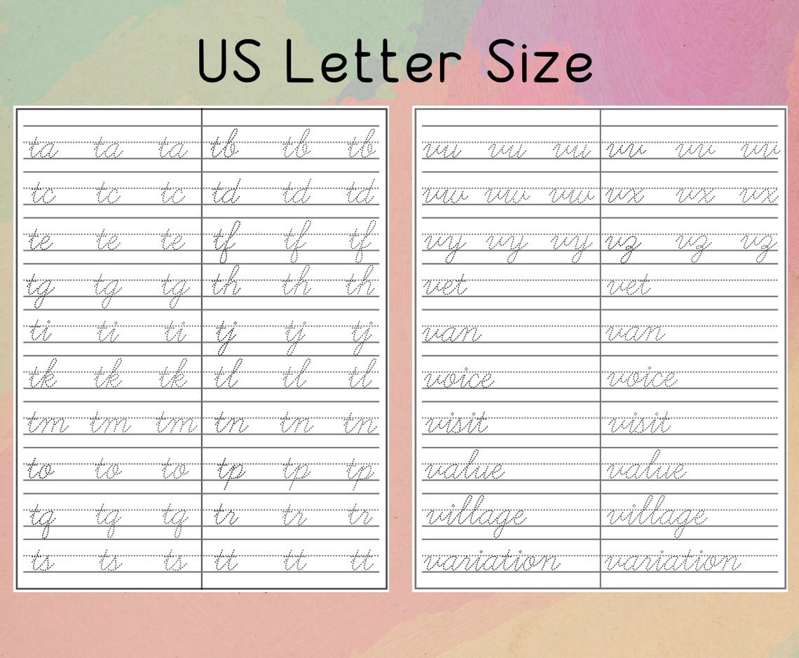 Printable Cursive Alphabet Worksheets, Handwritting Practice Pages, How ...