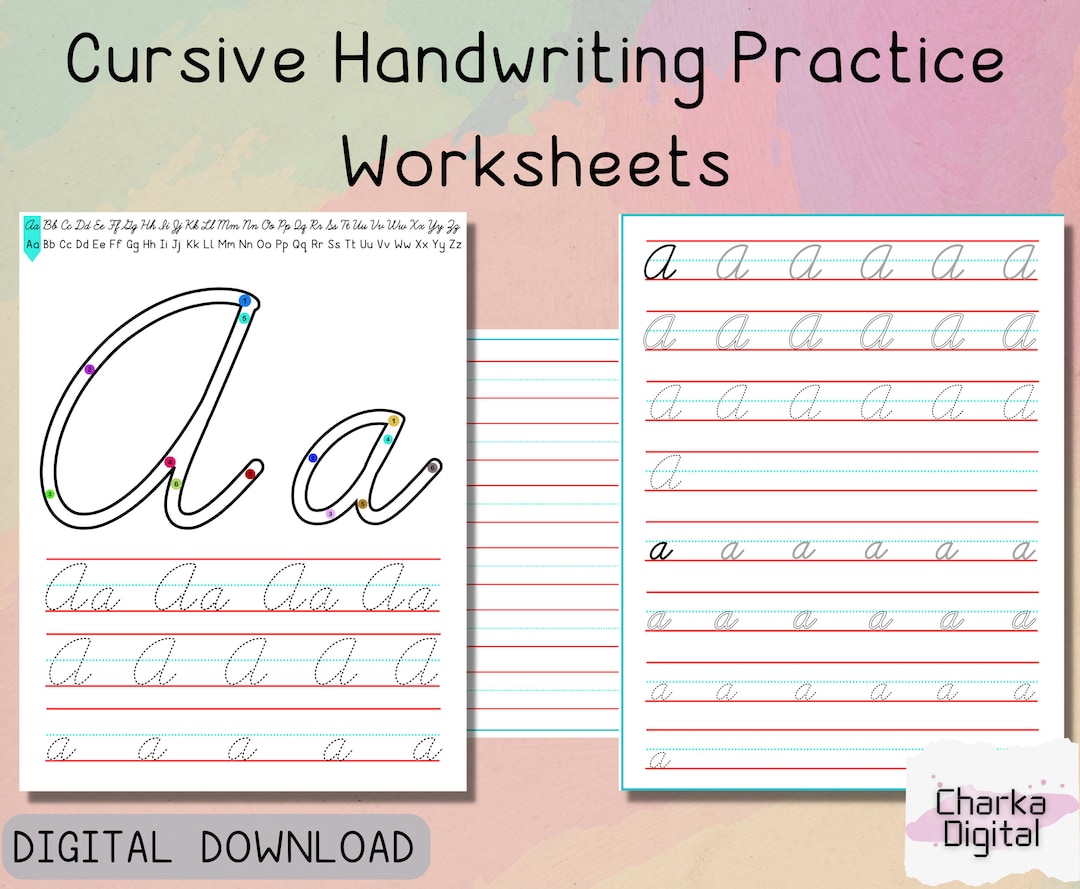 Cursive Handwriting Practice Worksheets, Cursive Alphabet Letters ...