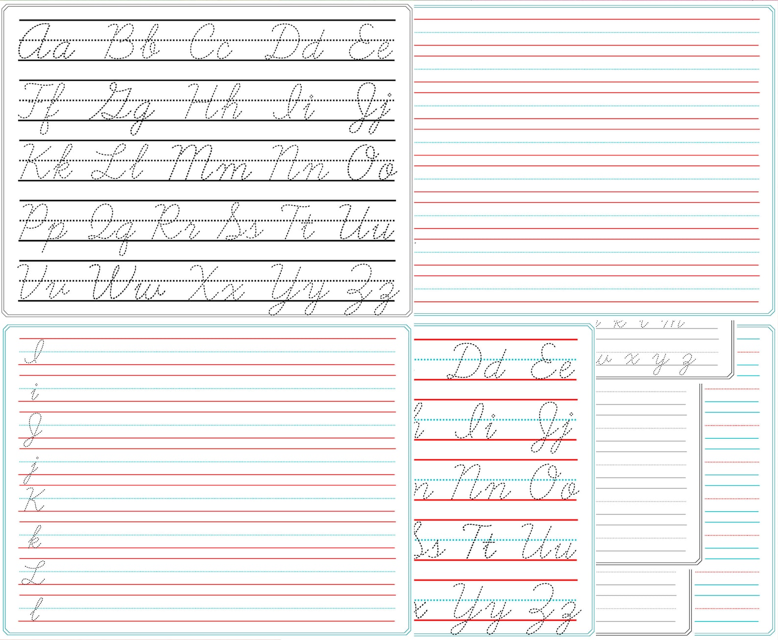 Cursive Alphabet Letter Tracing Worksheets, Handwritting Practice Pages ...