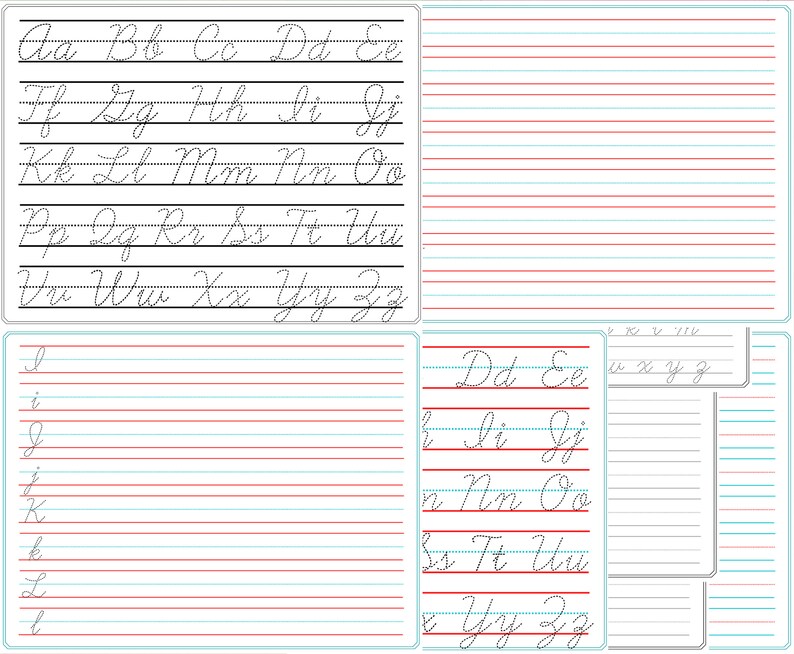 Cursive Alphabet Letter Tracing Worksheets, Handwritting Practice Pages ...