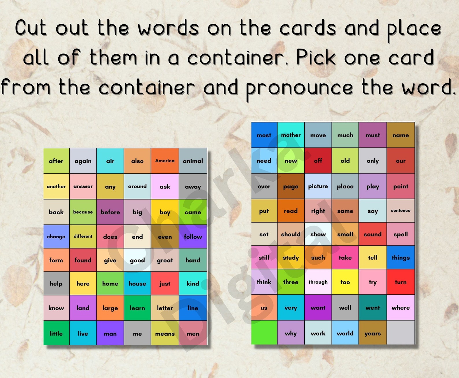 Printable Fry 2nd 100 Sight Words Bingo Cards, Educational Game, 2nd ...