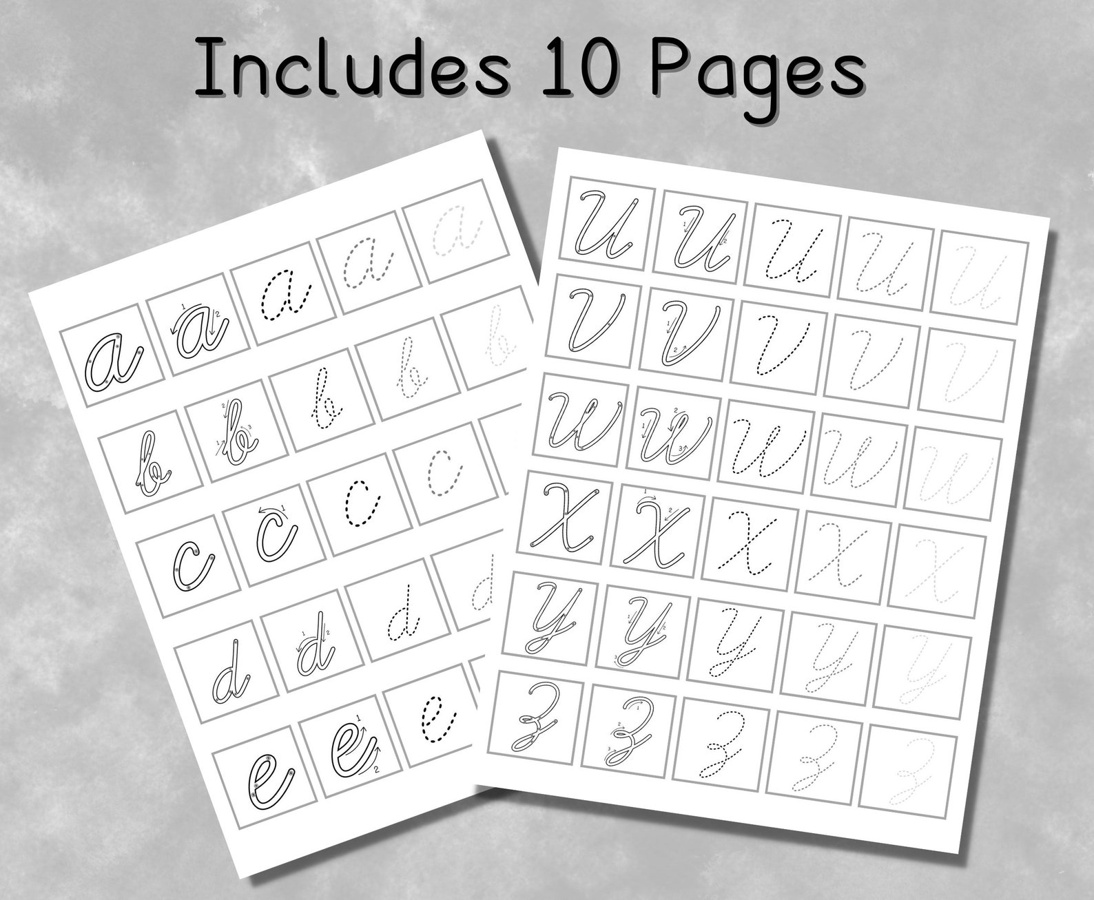 Printable Cursive Alphabet Handwritting Practice Worksheets, Letters ...