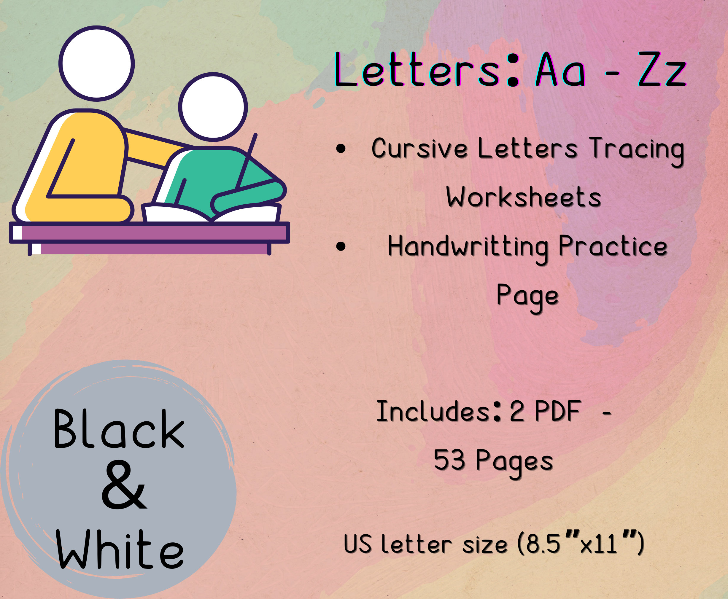 Cursive Alphabet Tracing Worksheets, Handwritting Practice Pages, Learn ...