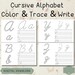 Printable Color and Trace and Write Cursive Alphabet Worksheets ...