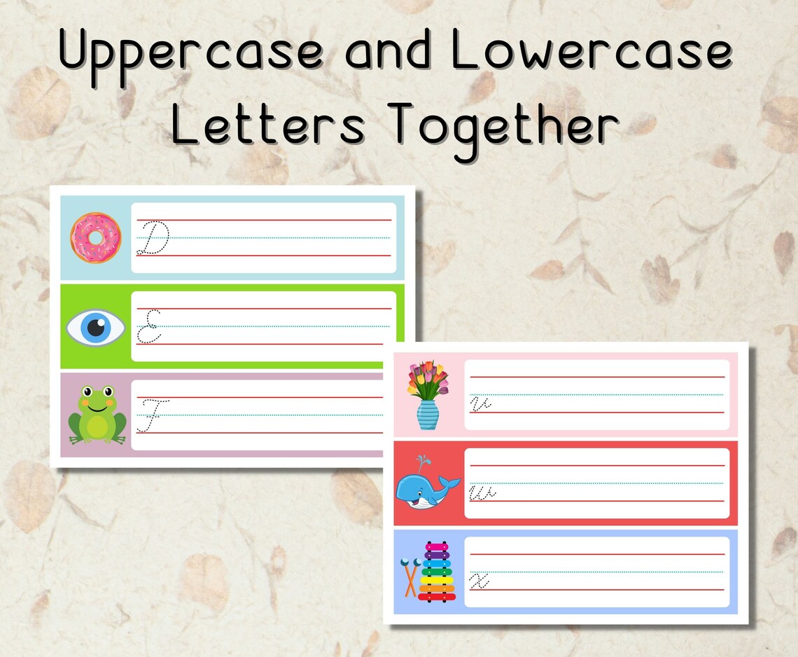 Printable Cursive Alphabet Letters Handwriting Practice, Uppercase and ...