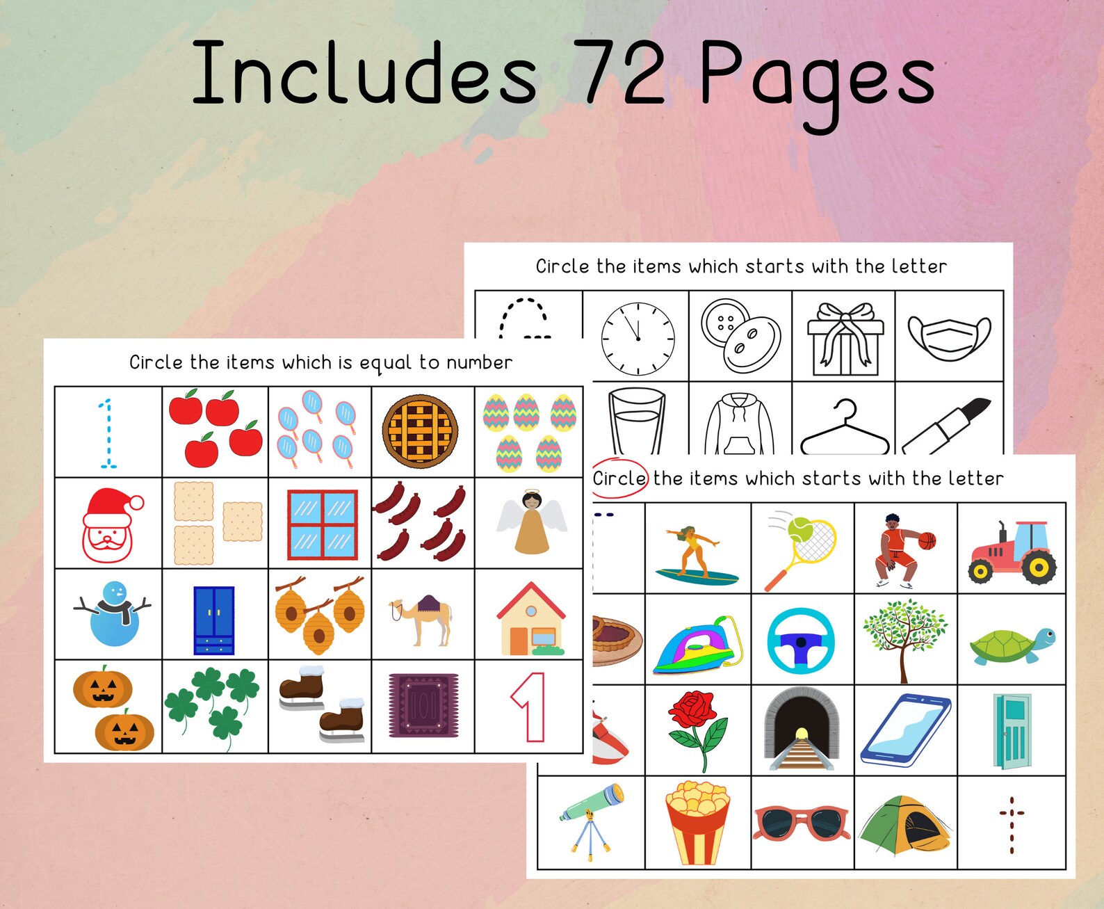 Printable Beginning Sounds Worksheets, Counting Activity, Letters and ...