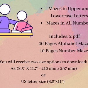 Alphabet and Number Maze Worksheets, Printable Preschool Activities ...