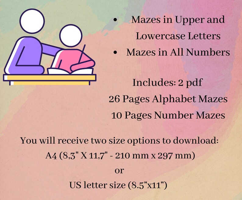 Alphabet and Number Maze Worksheets, Printable Preschool Activities ...