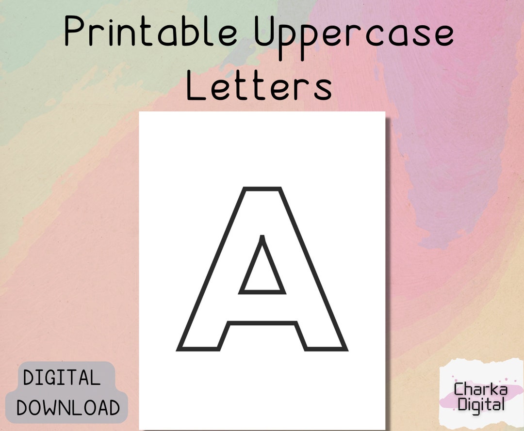 Printable Uppercase Letters, Capital Letters, Digital Alphabet Letters ...
