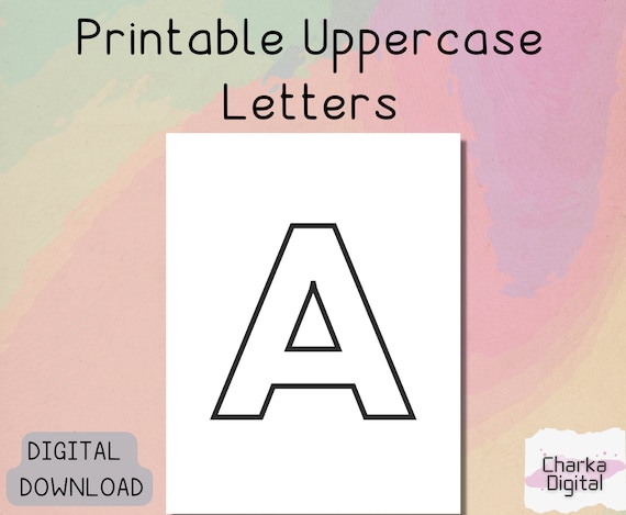 Printable Uppercase Letters Capital Letters Digital Alphabet - Etsy