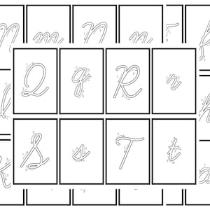Cursive Alphabet Matching Flashcards, Printable Cursive Letters Tracing ...