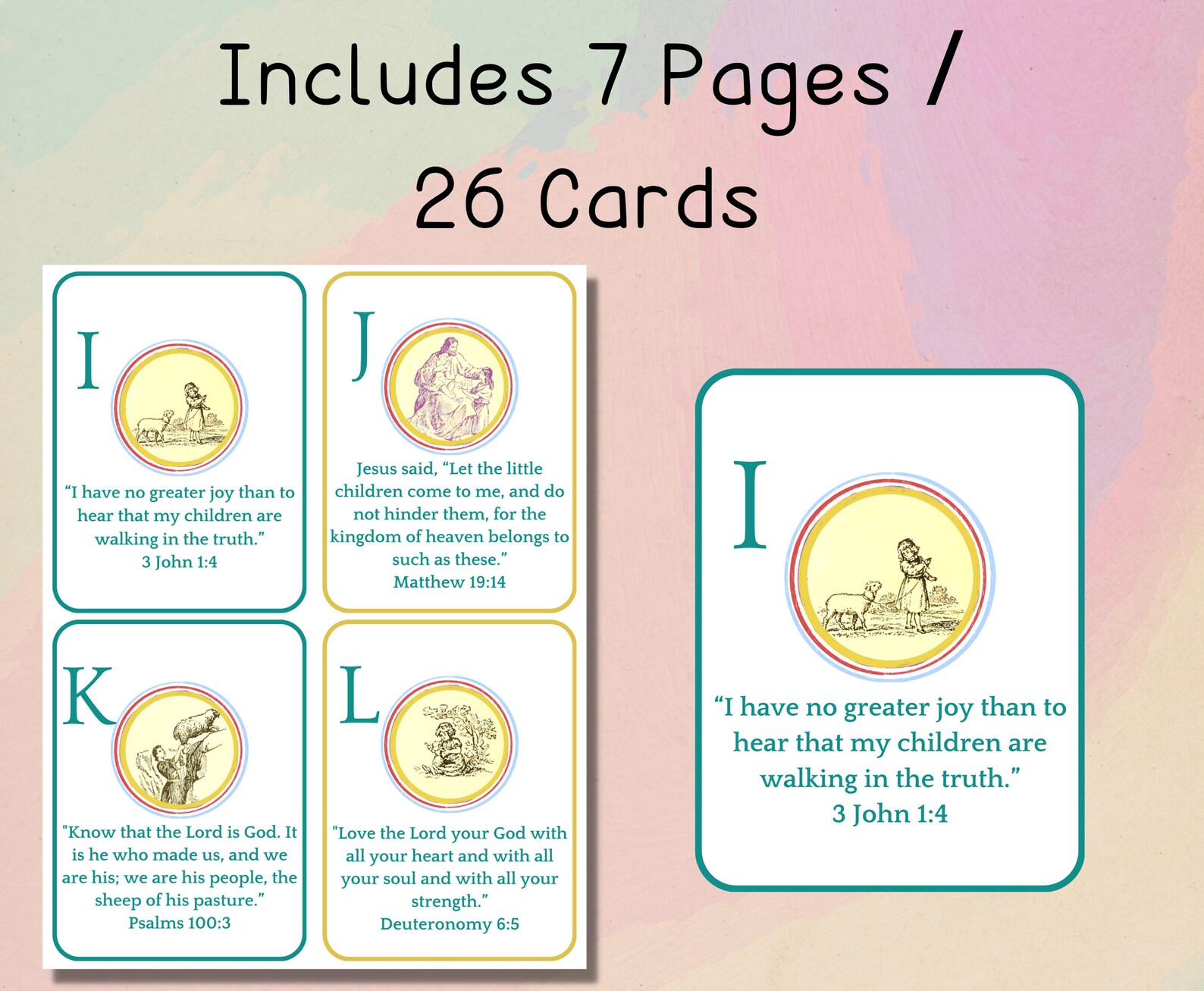 Printable Alphabet Bible Verse Flashcards, Scripture Cards for Kids ...