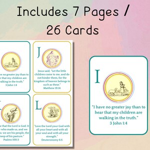 Printable Alphabet Bible Verse Flashcards, Scripture Cards for Kids ...