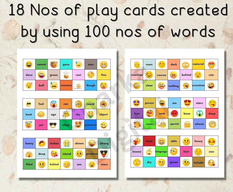 Printable Fry 5th 100 Sight Words Bingo Game, 4th-5th Grade Sight Words ...