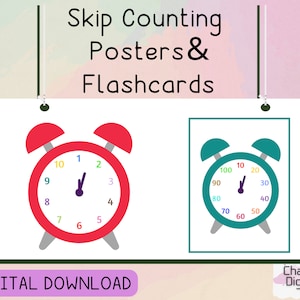 Printable Skip Counting Posters and Flashcards, Multiplication Activity ...