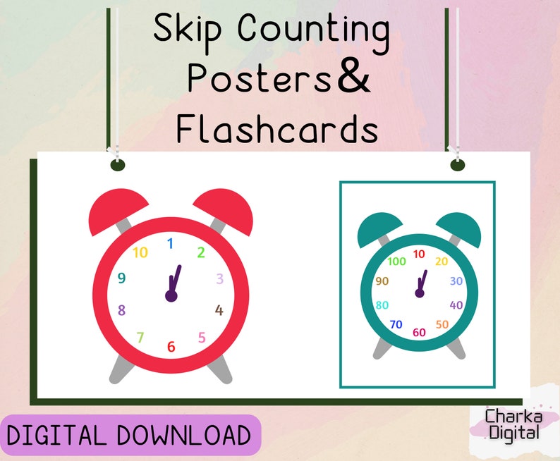 Printable Skip Counting Posters and Flashcards, Multiplication Activity ...