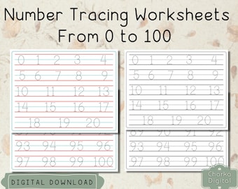 Printable Numbers Tracing Pages 0 to 20, Handwriting Practice, Learning ...