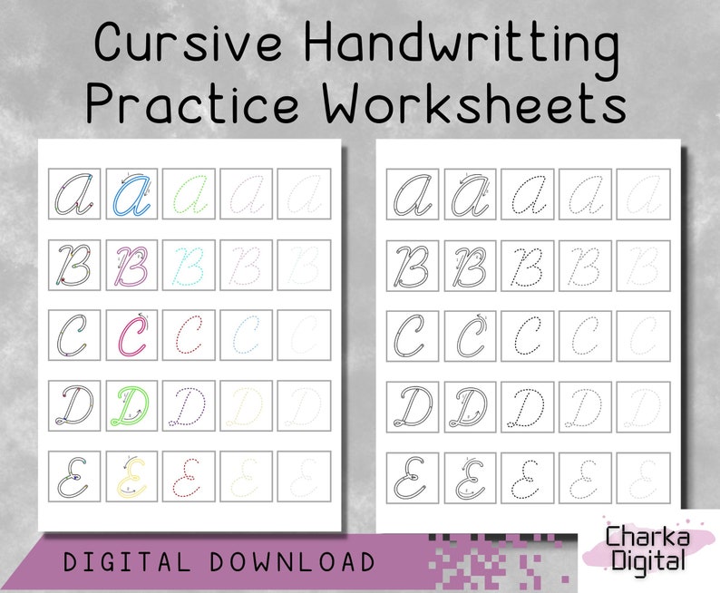 Printable Cursive Alphabet Handwritting Practice Worksheets, Cursive ...
