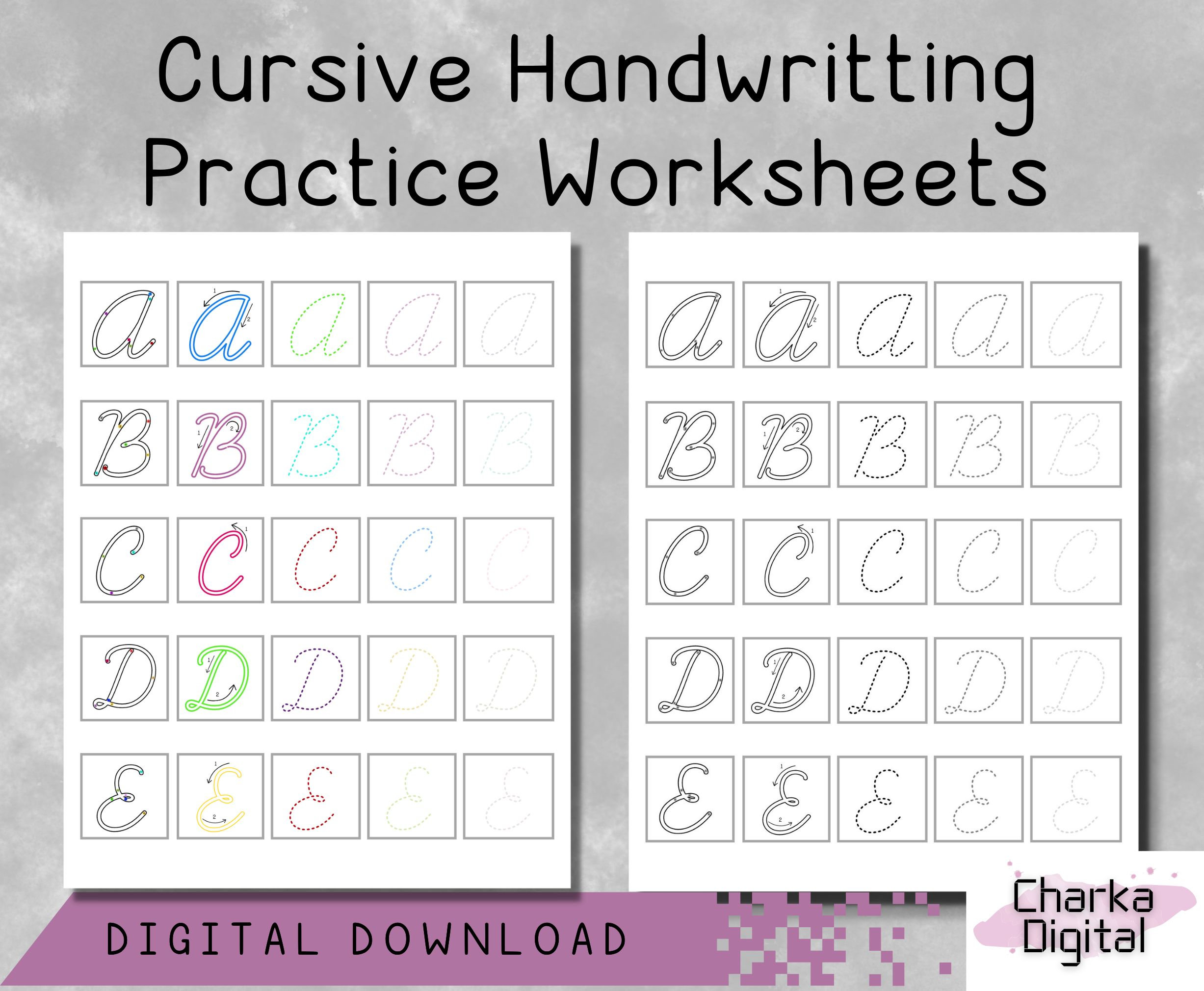 Printable Cursive Alphabet Handwritting Practice Worksheets, Cursive ...