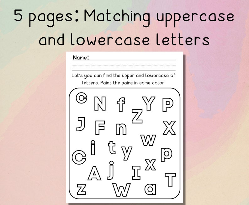 Upper and Lowercase Letters Worksheets, Letters Recognition, Alphabet ...