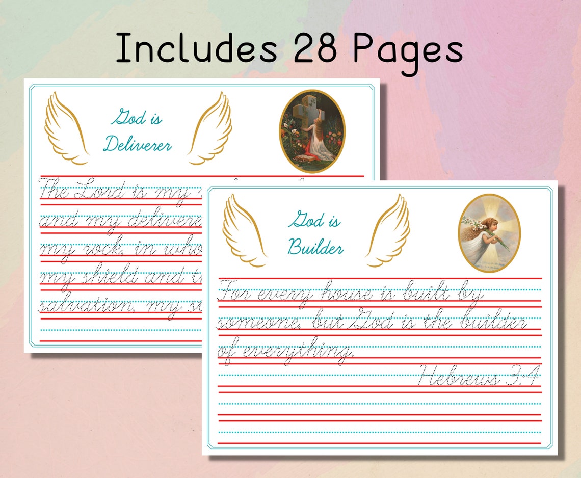 Printable A to Z Cursive Bible Verse Tracing Worksheets, Cursive ...