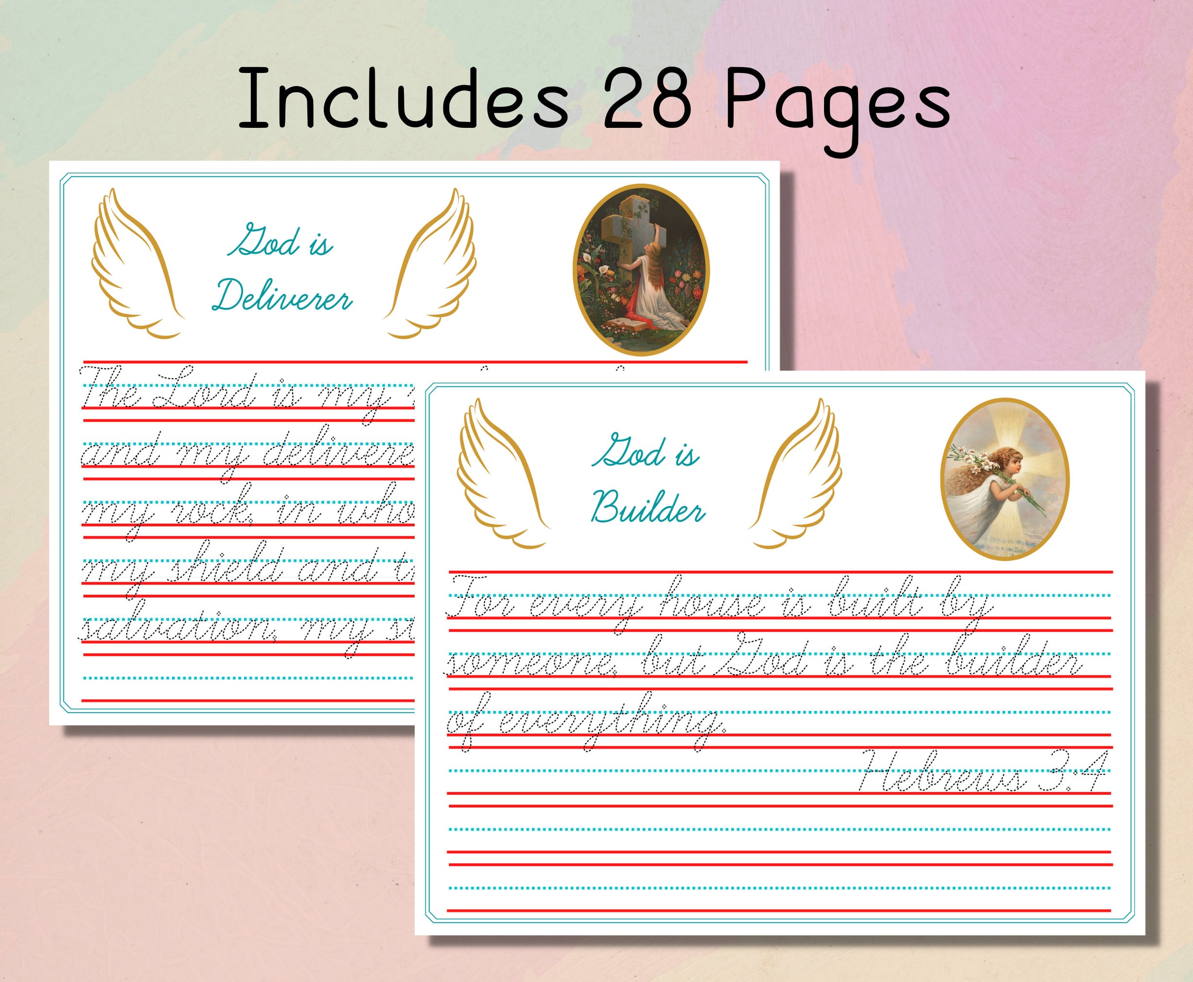Printable A to Z Cursive Bible Verse Tracing Worksheets, Cursive ...