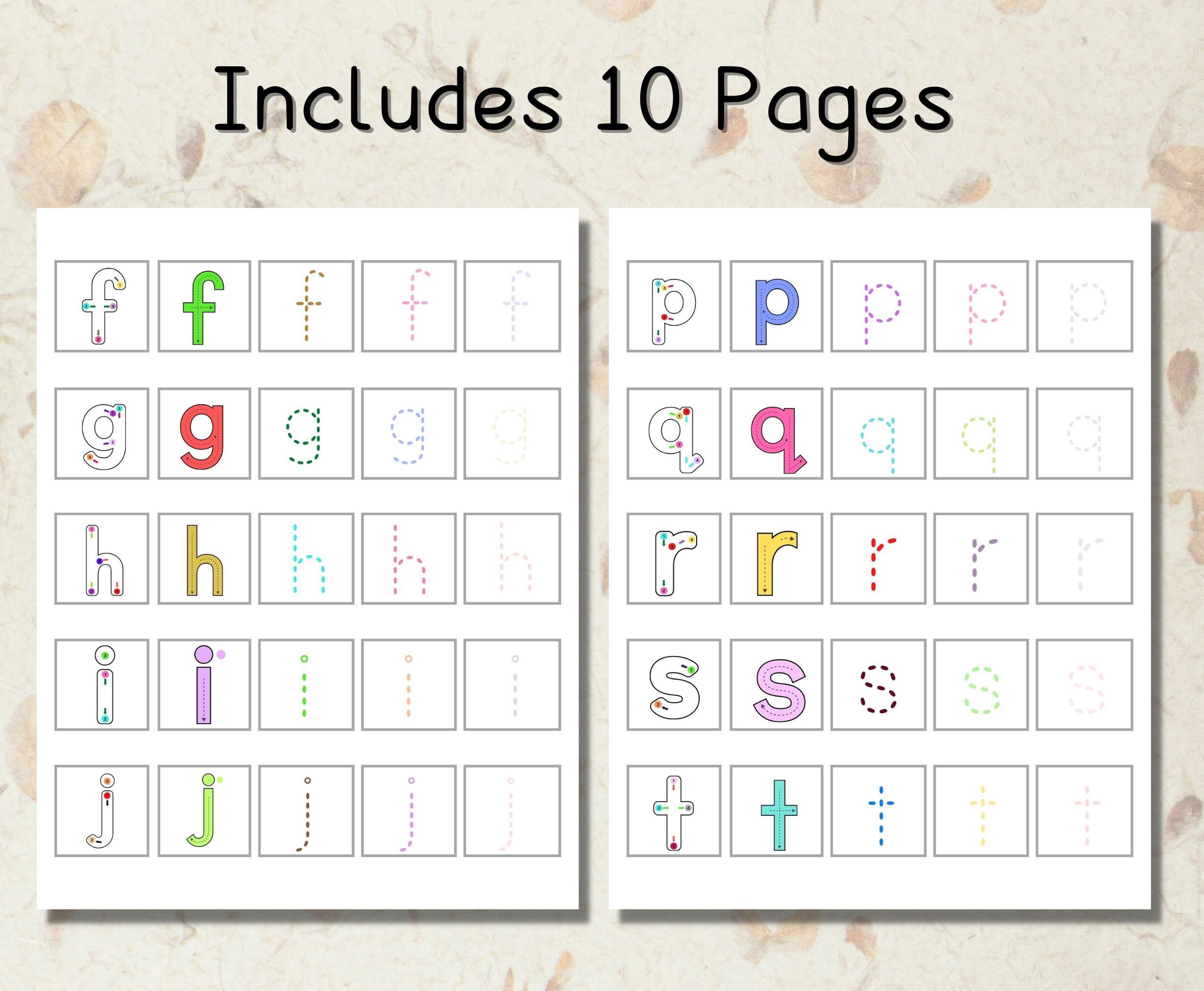 Printable Uppercase and Lowercase Tracing Worksheets, Handwritting ...