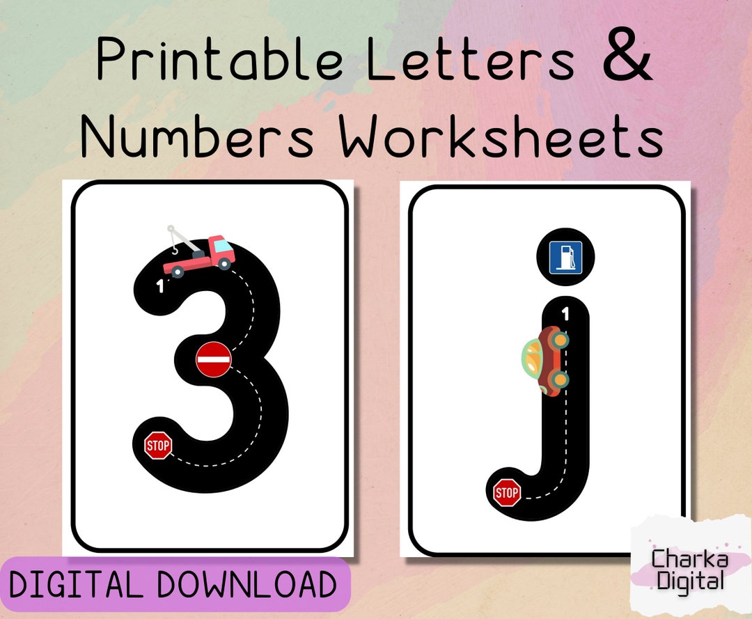 Printable Alphabet and Numbers Tracing Worksheets, Handwritting ...