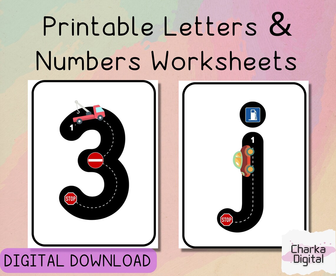 Printable Alphabet and Numbers Tracing Worksheets, Handwritting ...