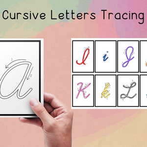 Cursive Alphabet Matching Flashcards, Printable Cursive Letters Tracing ...
