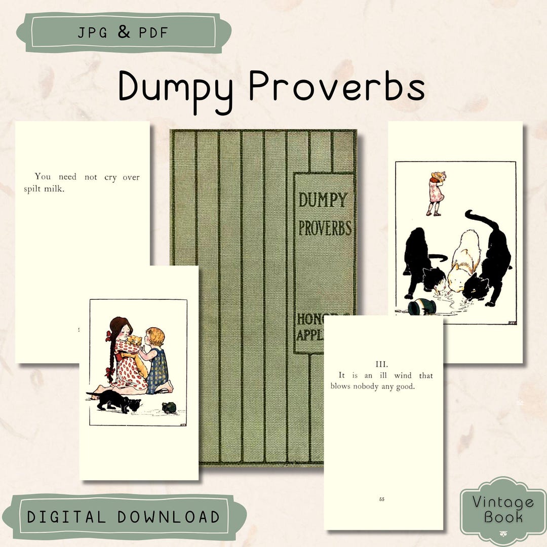 Dumpy Proverbs Vintage Children's Book, Proverbs for Kids, Printable ...
