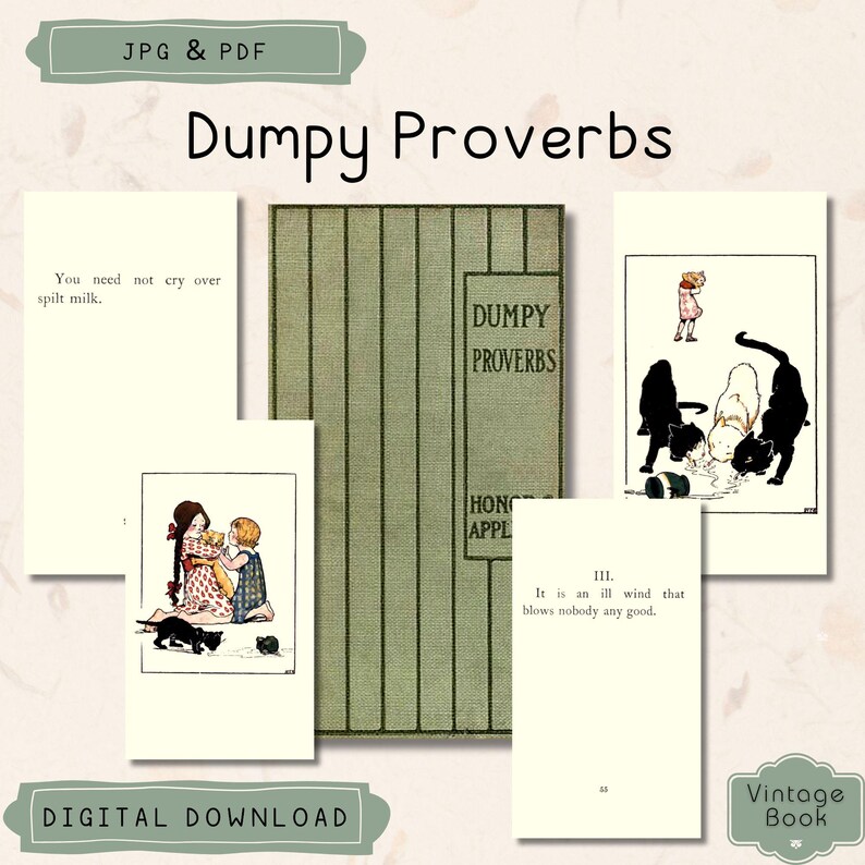 Dumpy Proverbs Vintage Children's Book, Proverbs for Kids, Printable ...