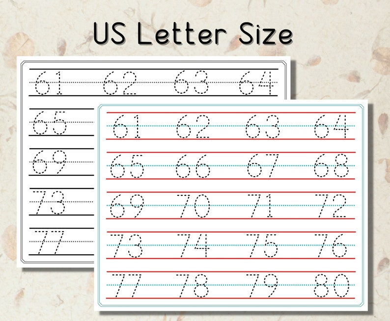 Printable Numbers Tracing Pages 0 to 100, Handwriting Practice ...