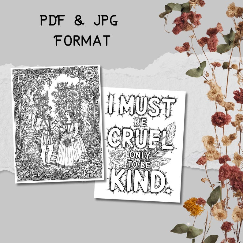 Hamlet Digital Coloring Book, Dark Academia Shakespeare Art, Printable ...