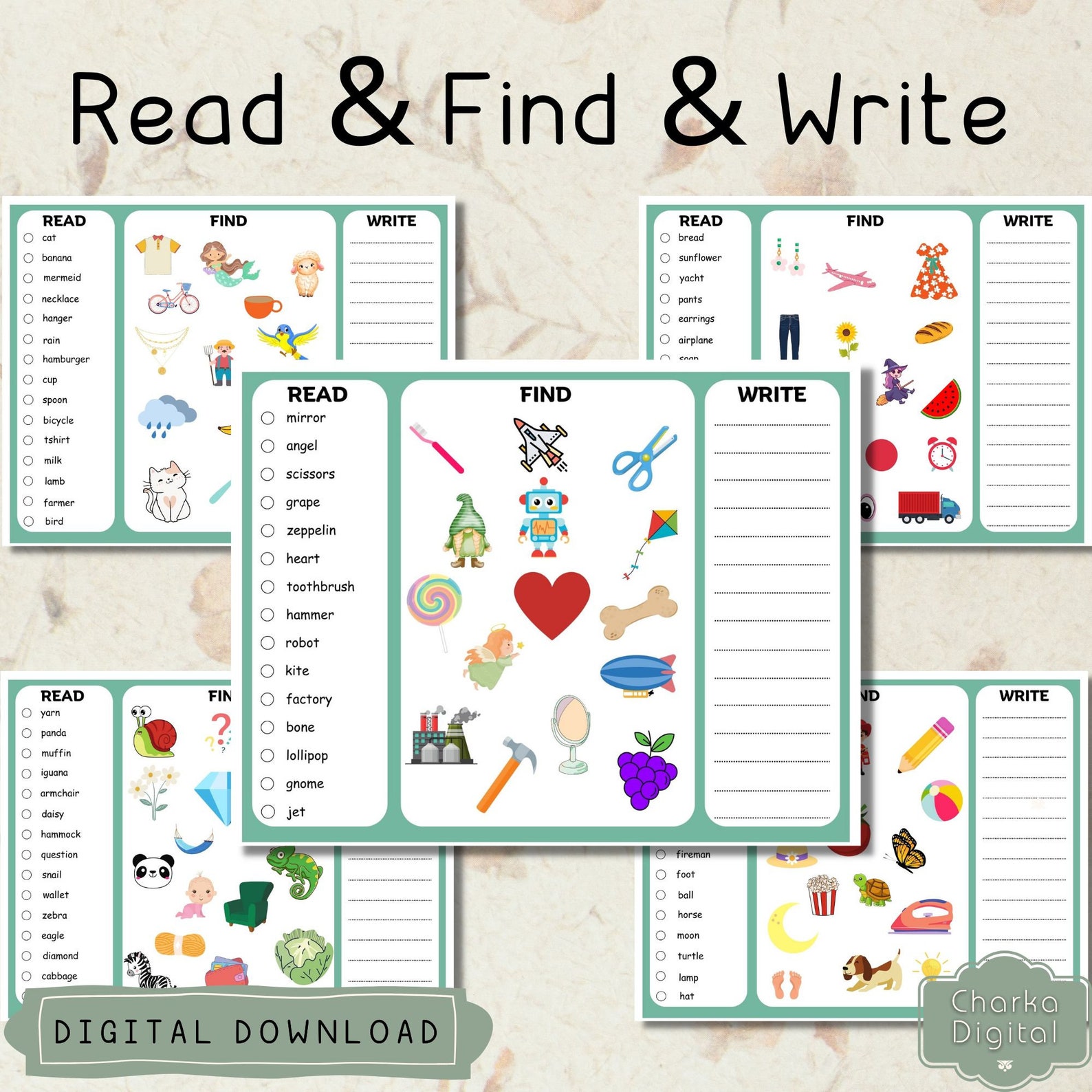 Printable Handwriting Practice, Read and Find and Write Worksheets ...