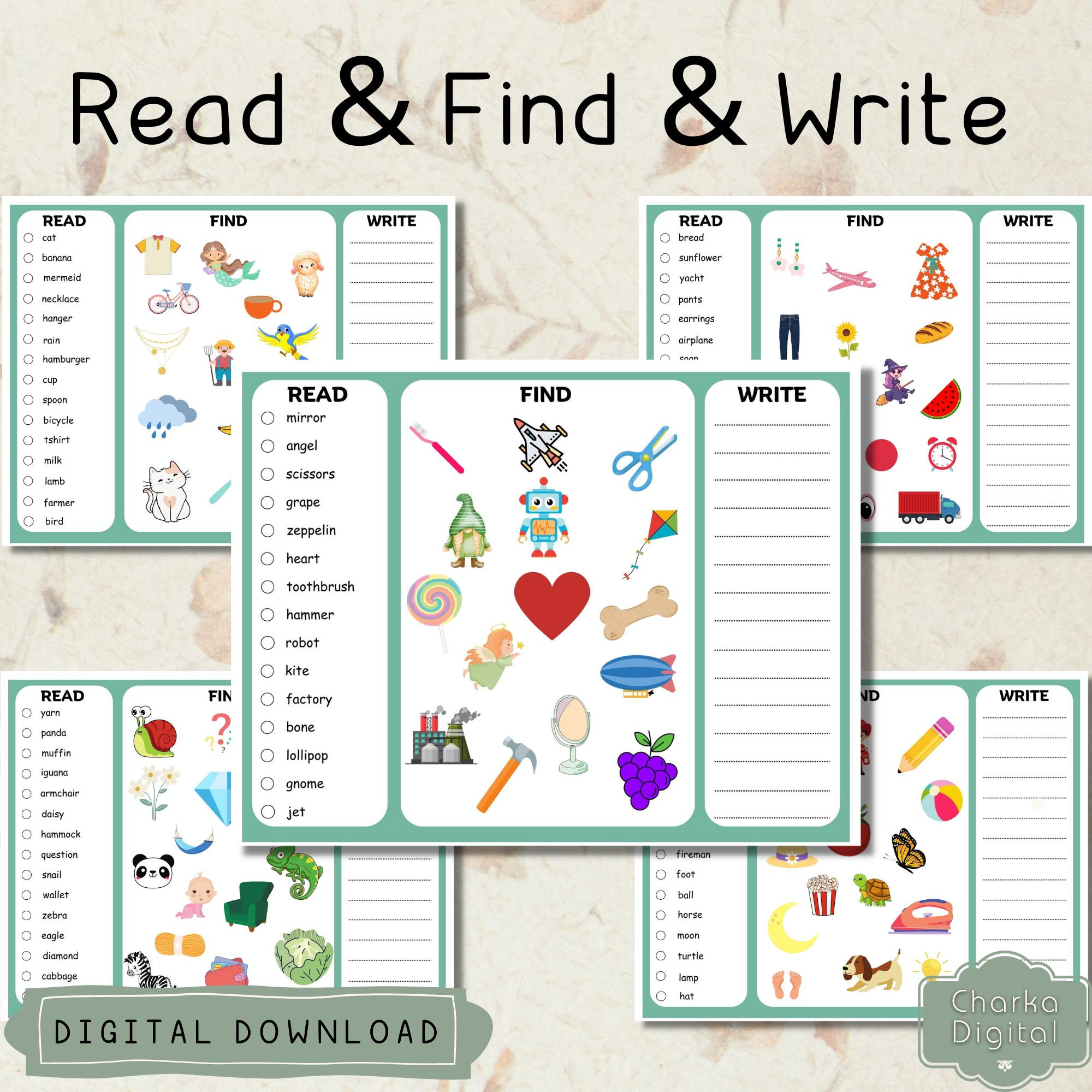 Printable Handwriting Practice, Read and Find and Write Worksheets ...