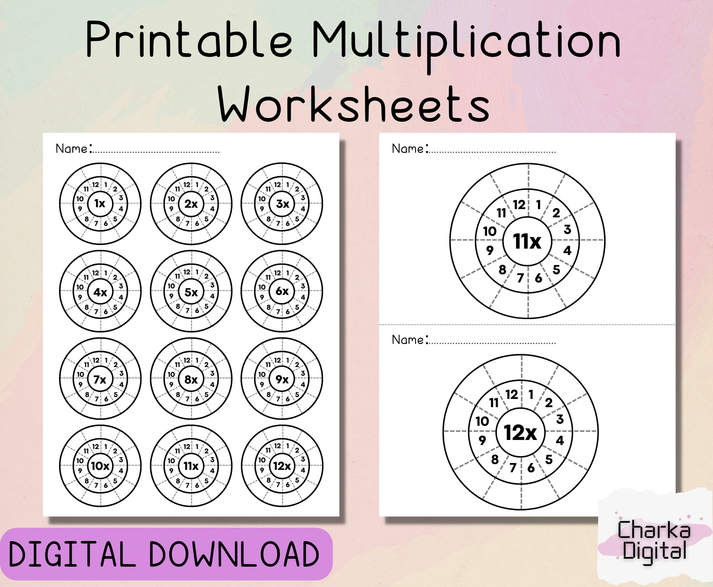 Printable Multiplication Worksheets 1 to 12, Skip Counting Practice ...