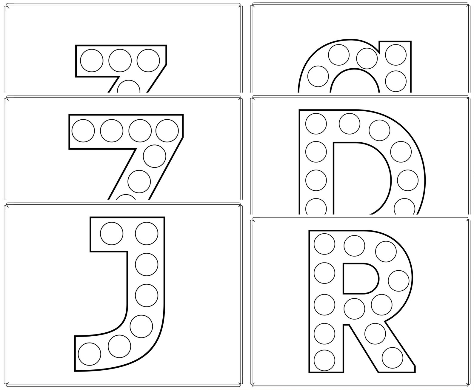 Printable Do-a-dot Letters and Numbers Worksheets, Dot Marker ...