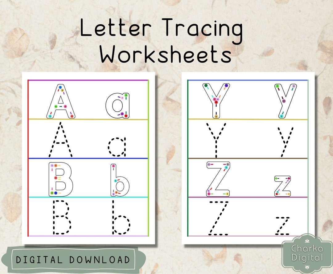 Printable Alphabet Letter Tracing Worksheets, Handwritting Practice ...