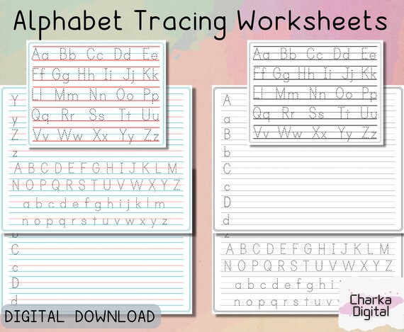 Printable Alphabet Letters Tracing Pages Handwritting | Etsy