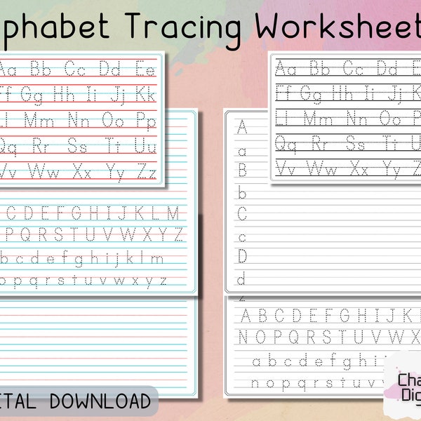 Printable Alphabet Trace Worksheets for Preschoolers Phonics & Letter ...