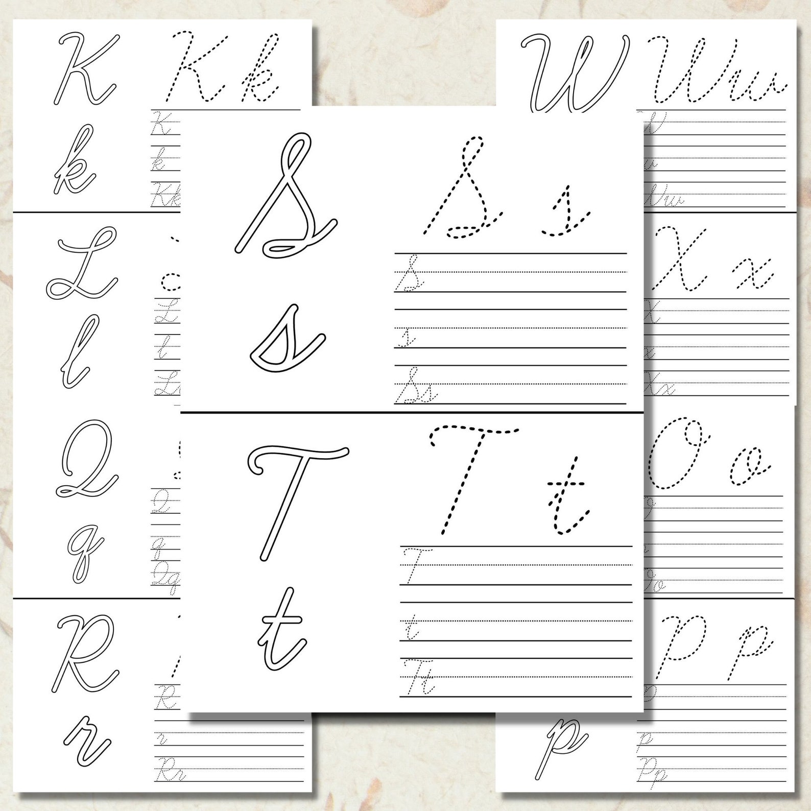 Printable Color and Trace and Write Cursive Alphabet Worksheets ...