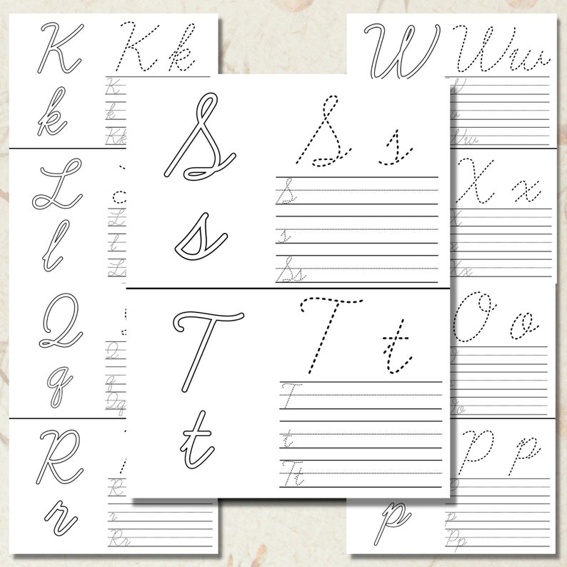 Printable Color and Trace and Write Cursive Alphabet Worksheets ...