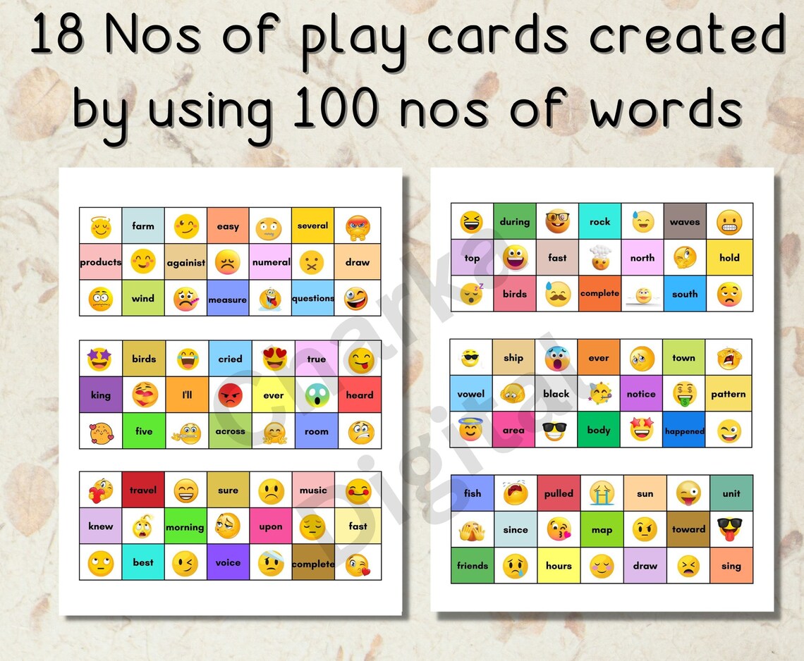 Printable Fry 4th 100 Sight Words Bingo Cards, 4th-5th Grade ...