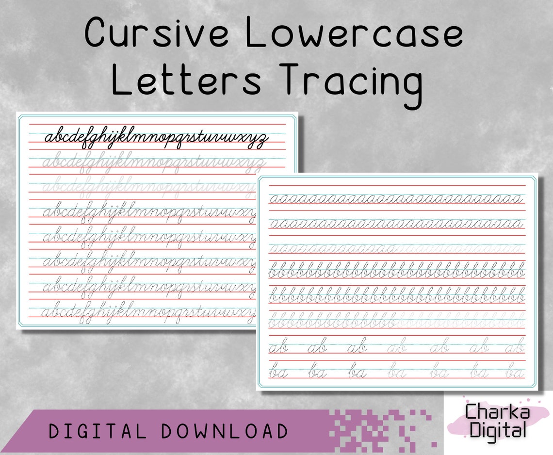 Printable Cursive Alphabet Tracing Pages, Handwritting Practice ...