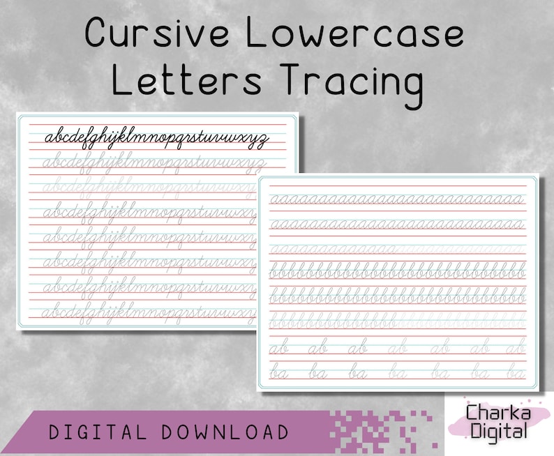 Printable Cursive Alphabet Tracing Pages, Handwritting Practice ...