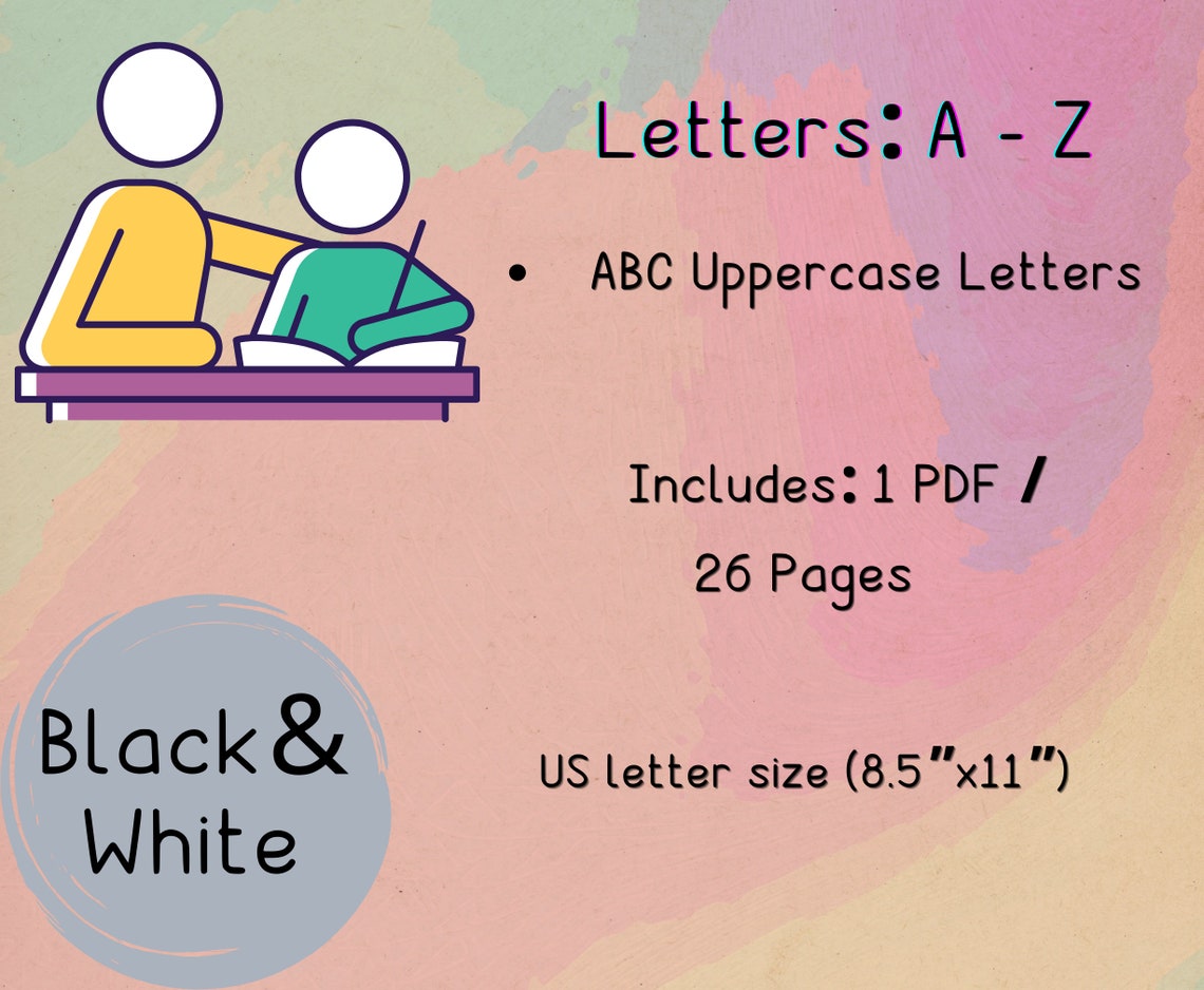 Printable Uppercase Letters, Capital Letters, Digital Alphabet Letters ...