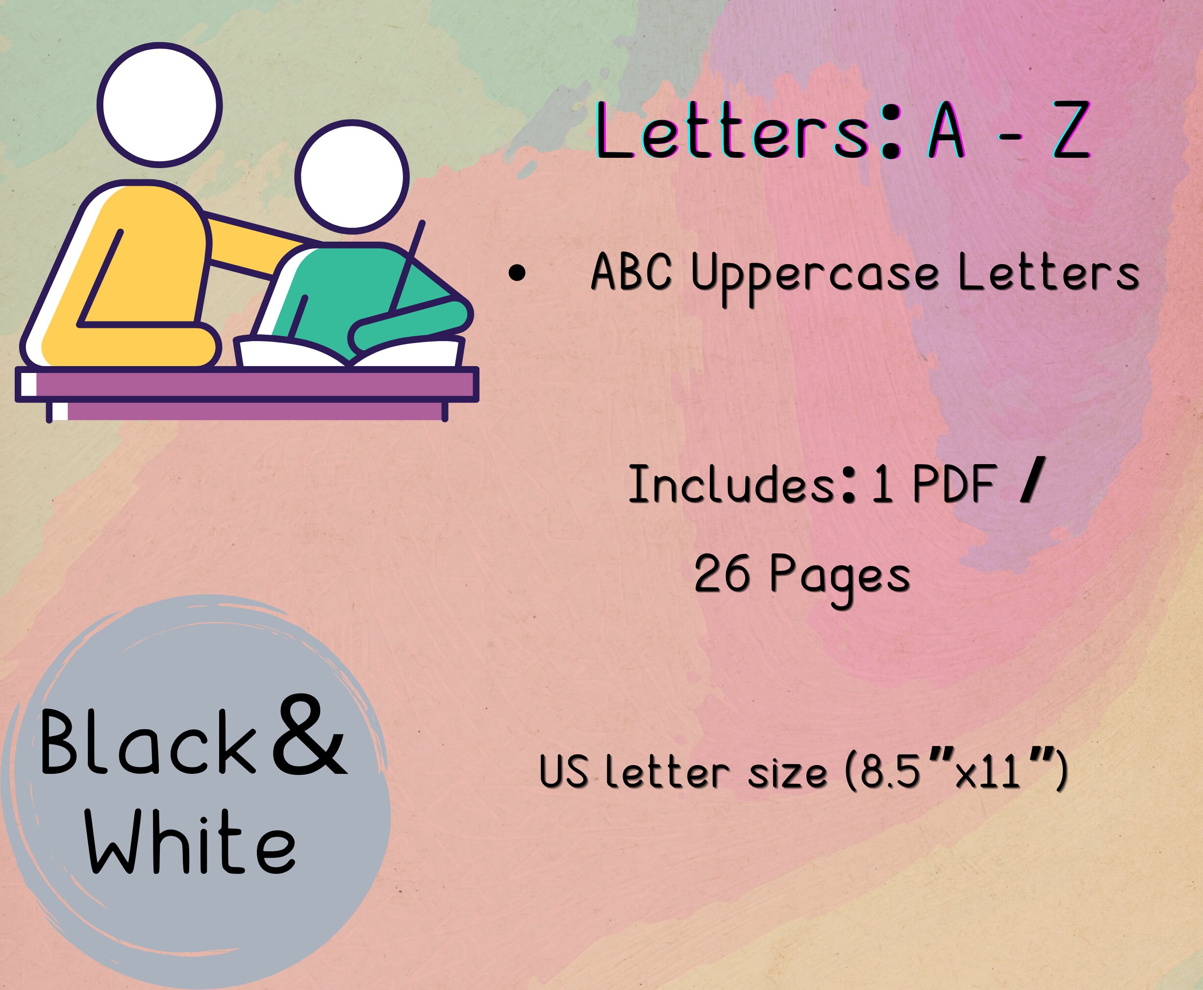 Printable Uppercase Letters, Capital Letters, Digital Alphabet Letters ...